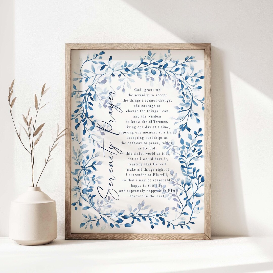 The Serenity Prayer Wall Art Christian Prayer Bible Verse Wall Art ...