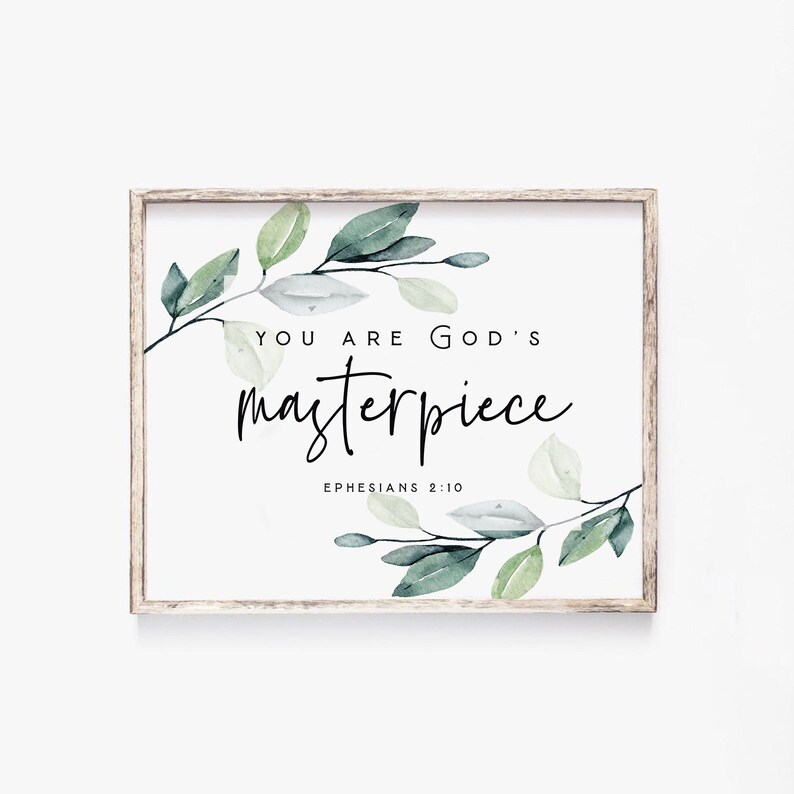 You Are God's Masterpiece Ephesians 2:10 Bible Verse Wall - Etsy