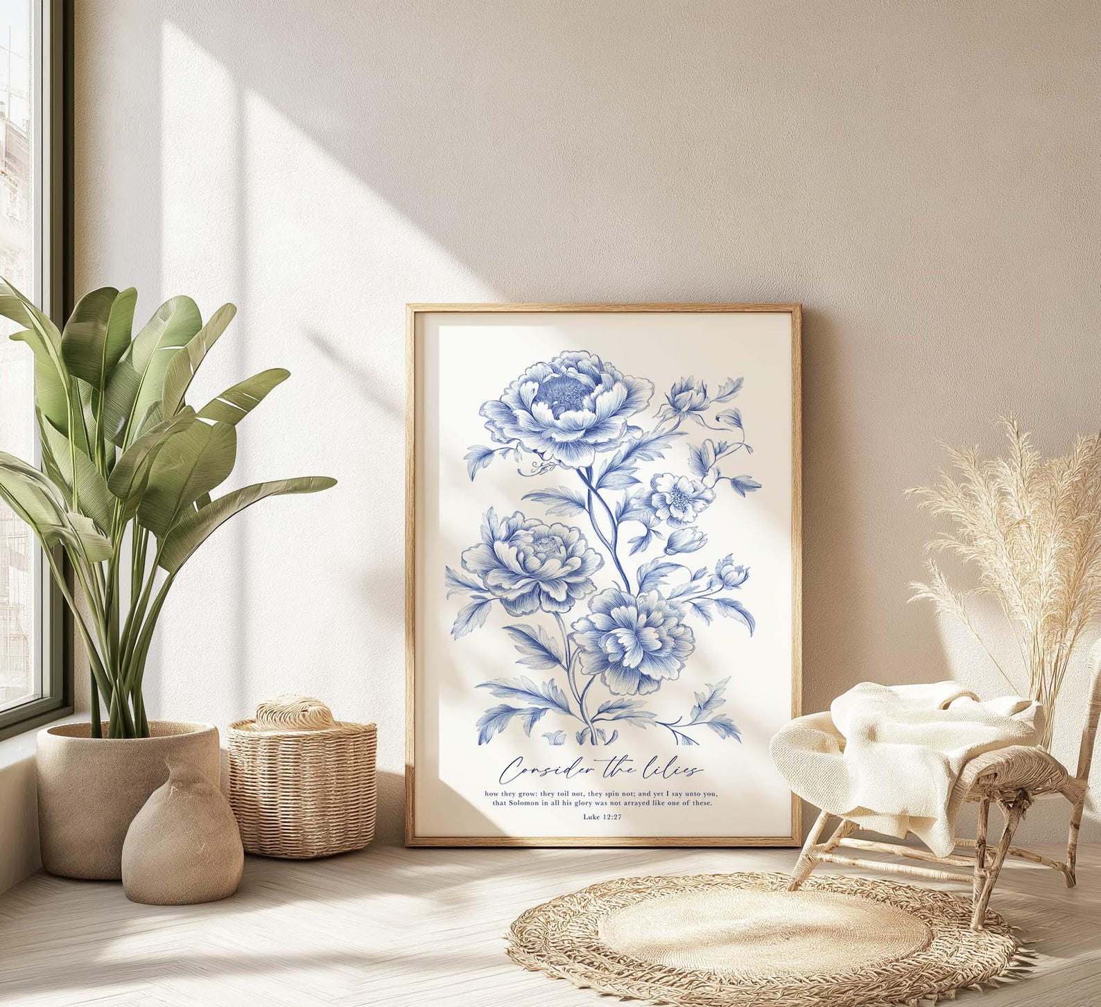 Luke 12:27 Consider the Lilies How They Grow Bible Verse Wall Art Print ...