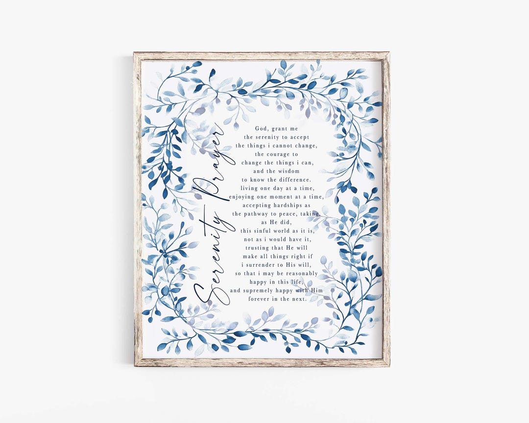 The Serenity Prayer Wall Art Christian Prayer Bible Verse Wall Art ...