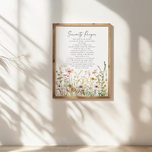 The Serenity Prayer Wall Art Christian Prayer Bible Verse Wall Art ...