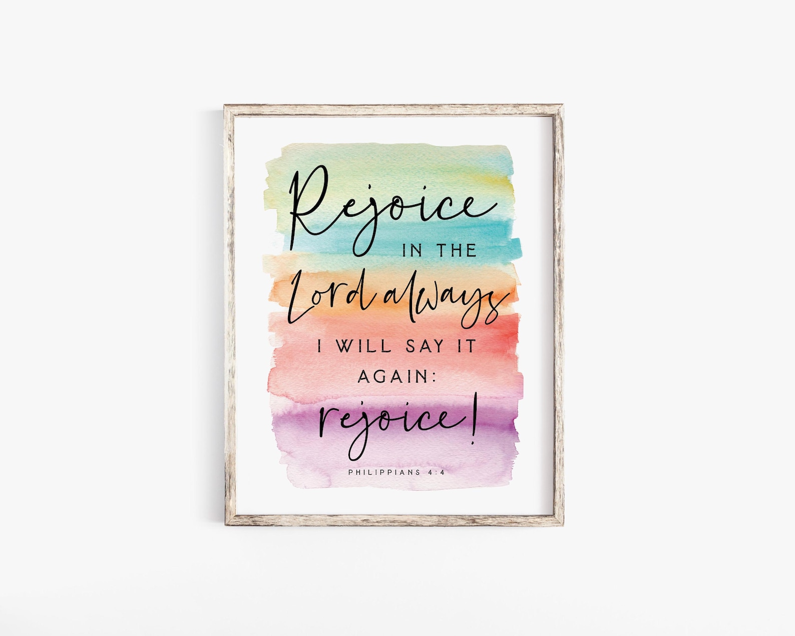Philippians 4:4 Rejoice in the Lord Always Bible Verse Wall Art Print ...