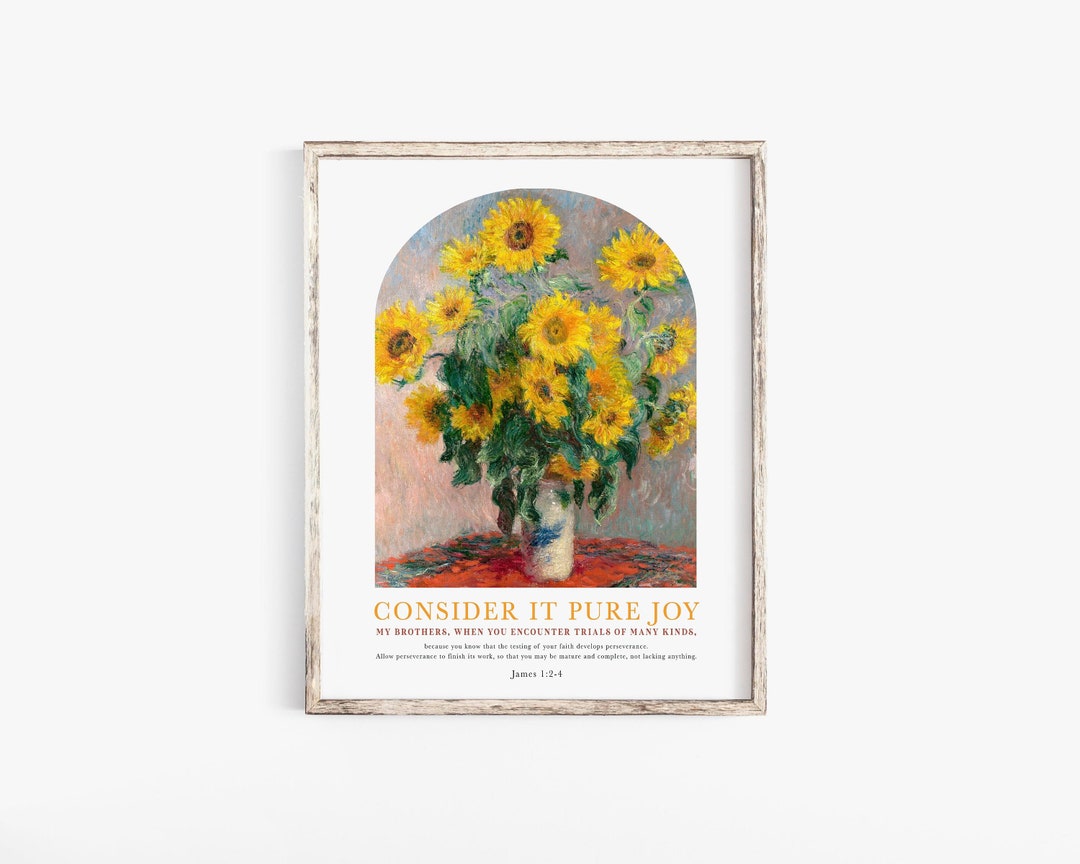 James 1:2-4 Count It All Joy Faith Worketh Patience Bible Verse Wall ...