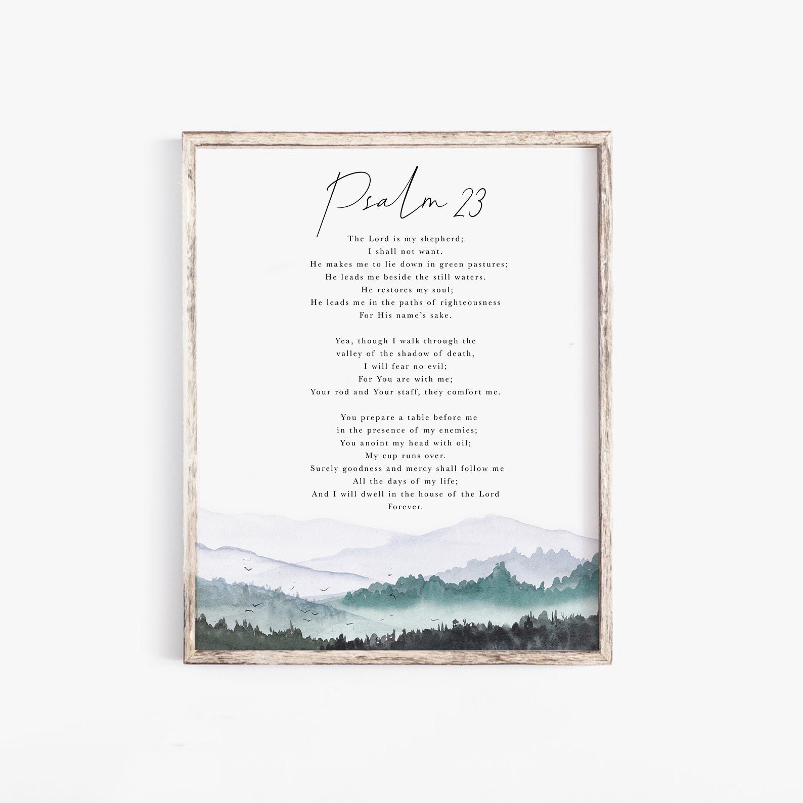 Psalm 23 the Lord is My Shepherd Bible Verse Wall Art Print - Etsy