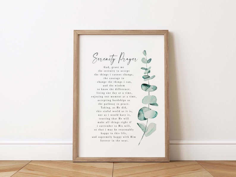 The Serenity Prayer Wall Art Christian Prayer Bible Verse Wall Art ...