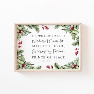 He Will Be Called Wonderful Counselor Printable Wall Art Isaiah 9:6 ...