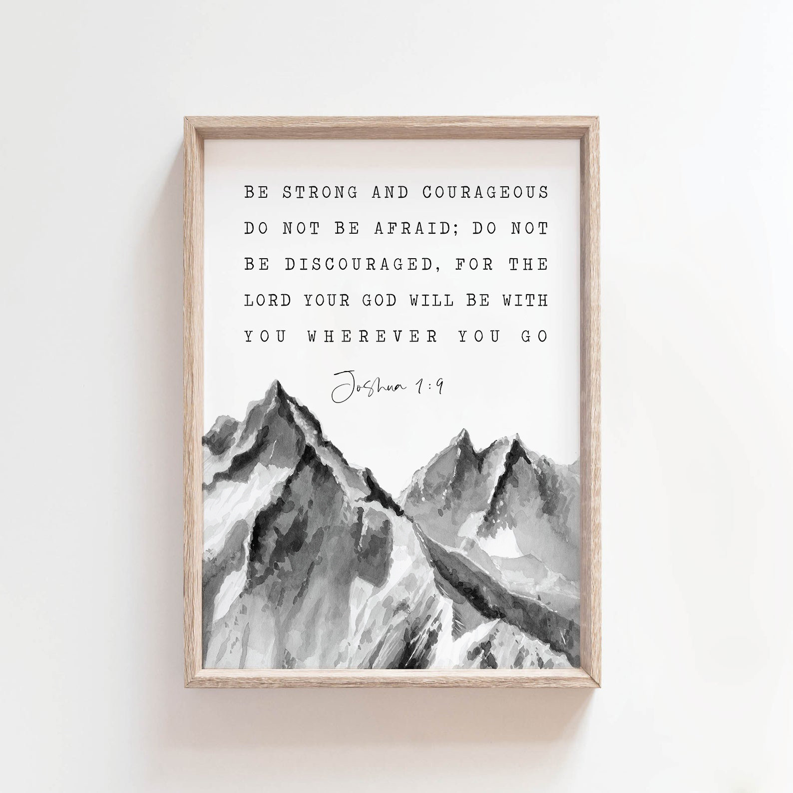 Be strong and courageous sign Joshua 1:9 Bible Verse wall Art | Etsy