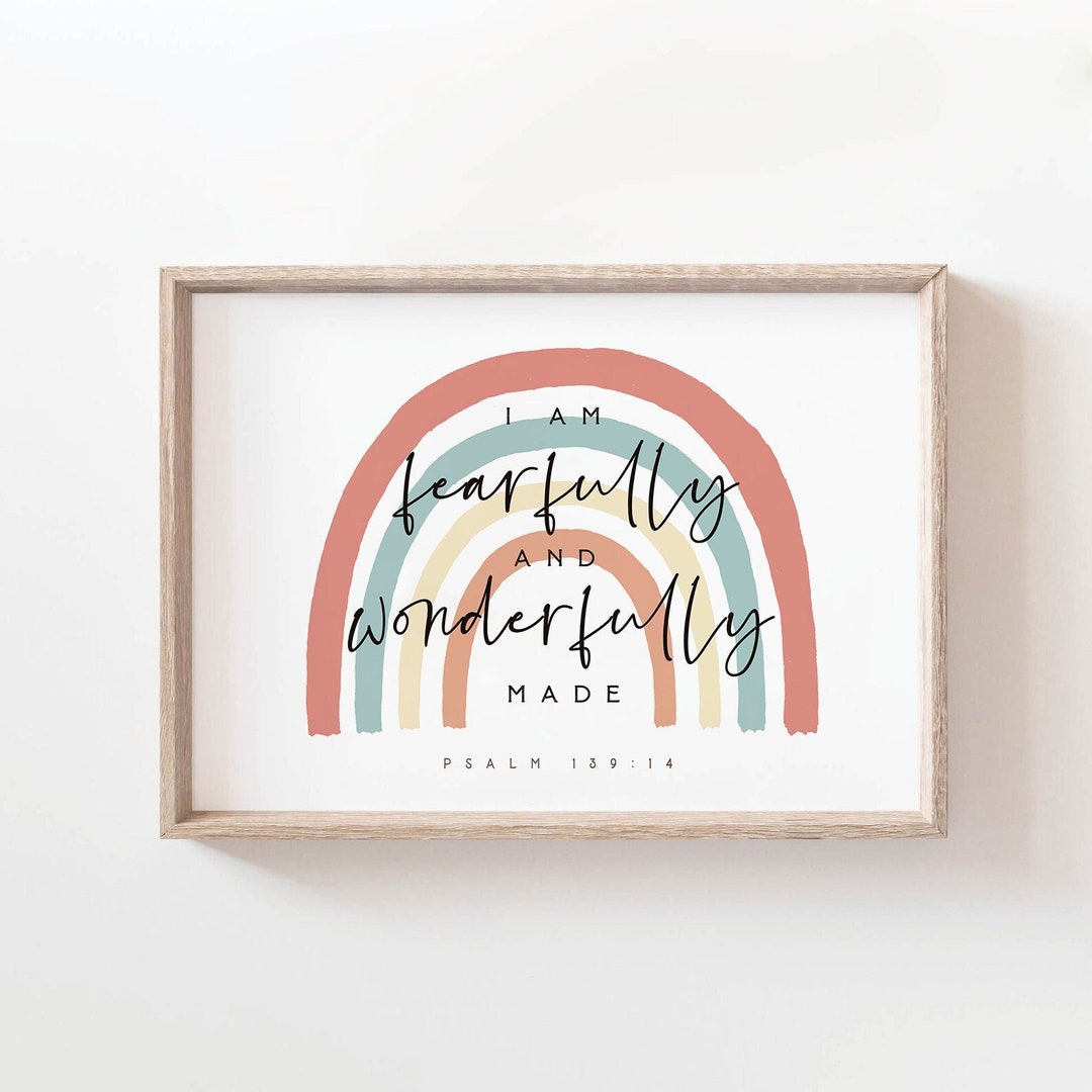 Psalm 139:14 I Am Fearfully and Wonderfully Made Bible Verse - Etsy