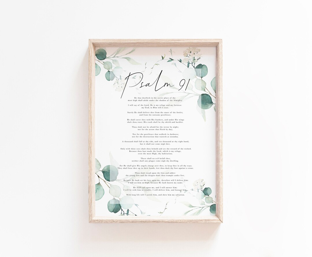 Psalm 91 He That Dwelleth in the Secret Place Bible Verse Wall Art ...