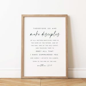 Matthew 28:19 Go and Make Disciples of All Nations Bible Verse Wall Art ...