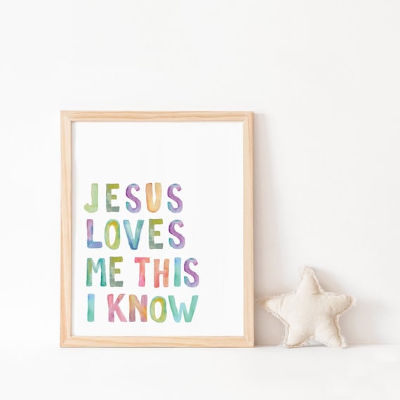 Jesus Loves Me This I Know Wall Art Print Gethsemane Scripture - Etsy