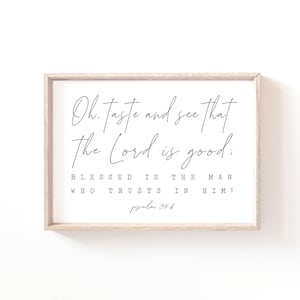 Taste and See That the Lord is Good Psalm 34:8 Bible Verse Wall Art ...