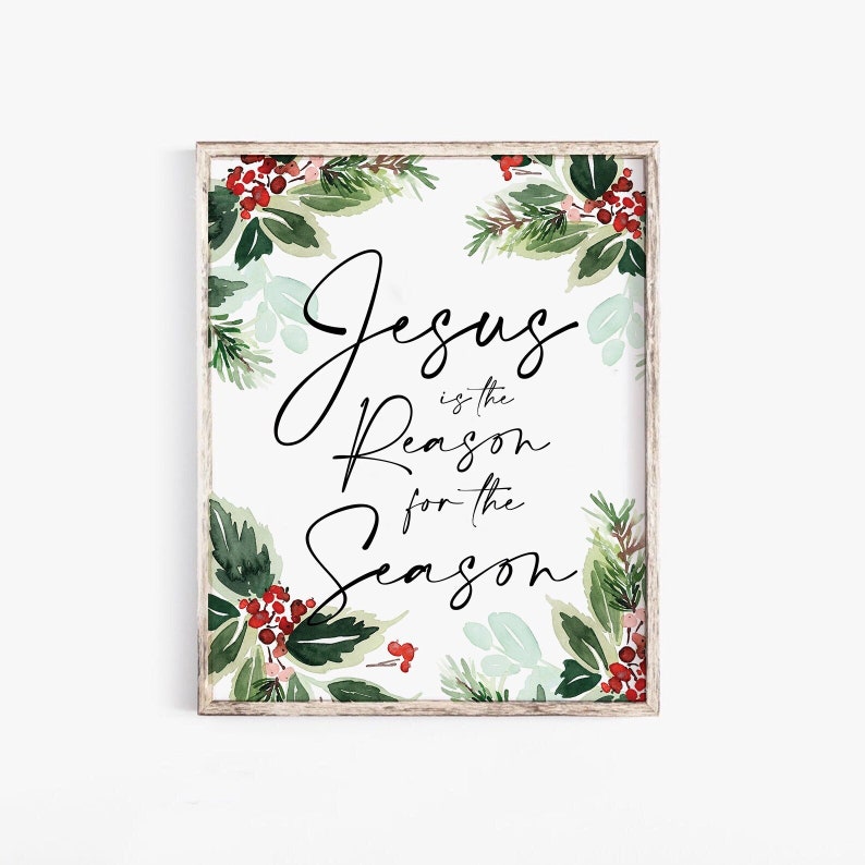 Jesus is the Reason for the Season Bible Verse Wall Art Print - Etsy