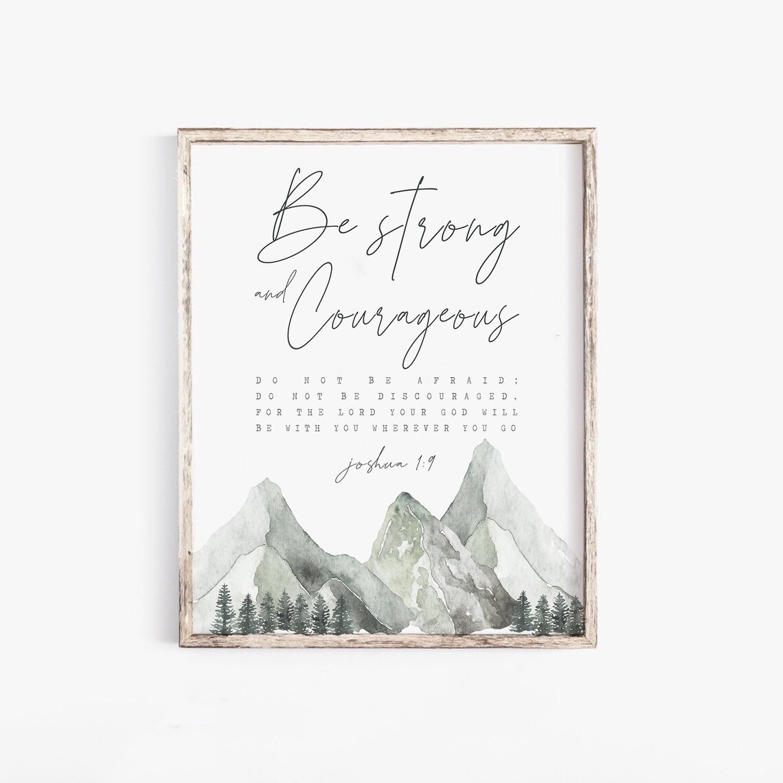 Be Strong and Courageous Sign Joshua 1:9 Bible Verse Wall Art - Etsy