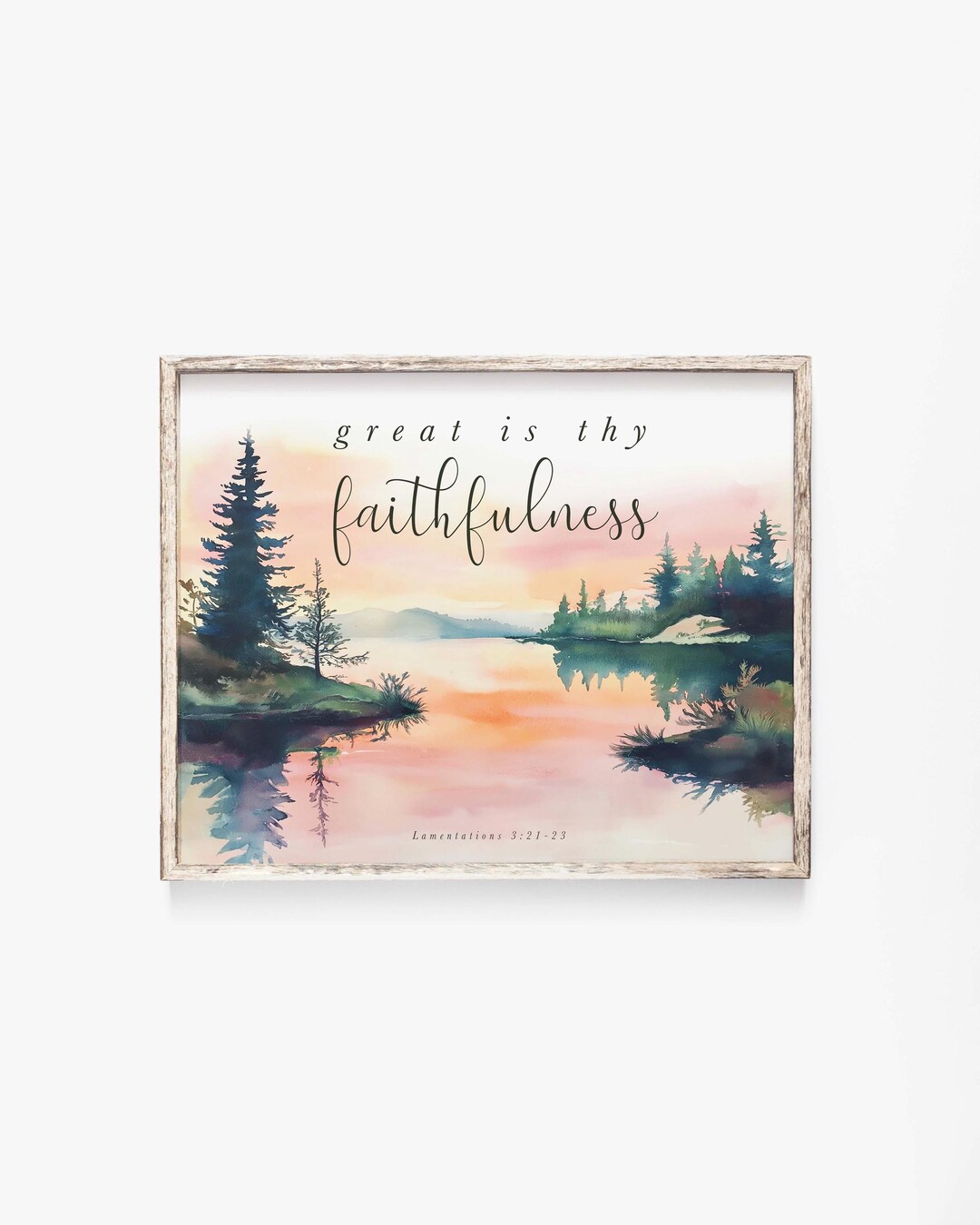 Great is They Faithfulness Lamentations 3:23 Watercolor Bible Verse ...