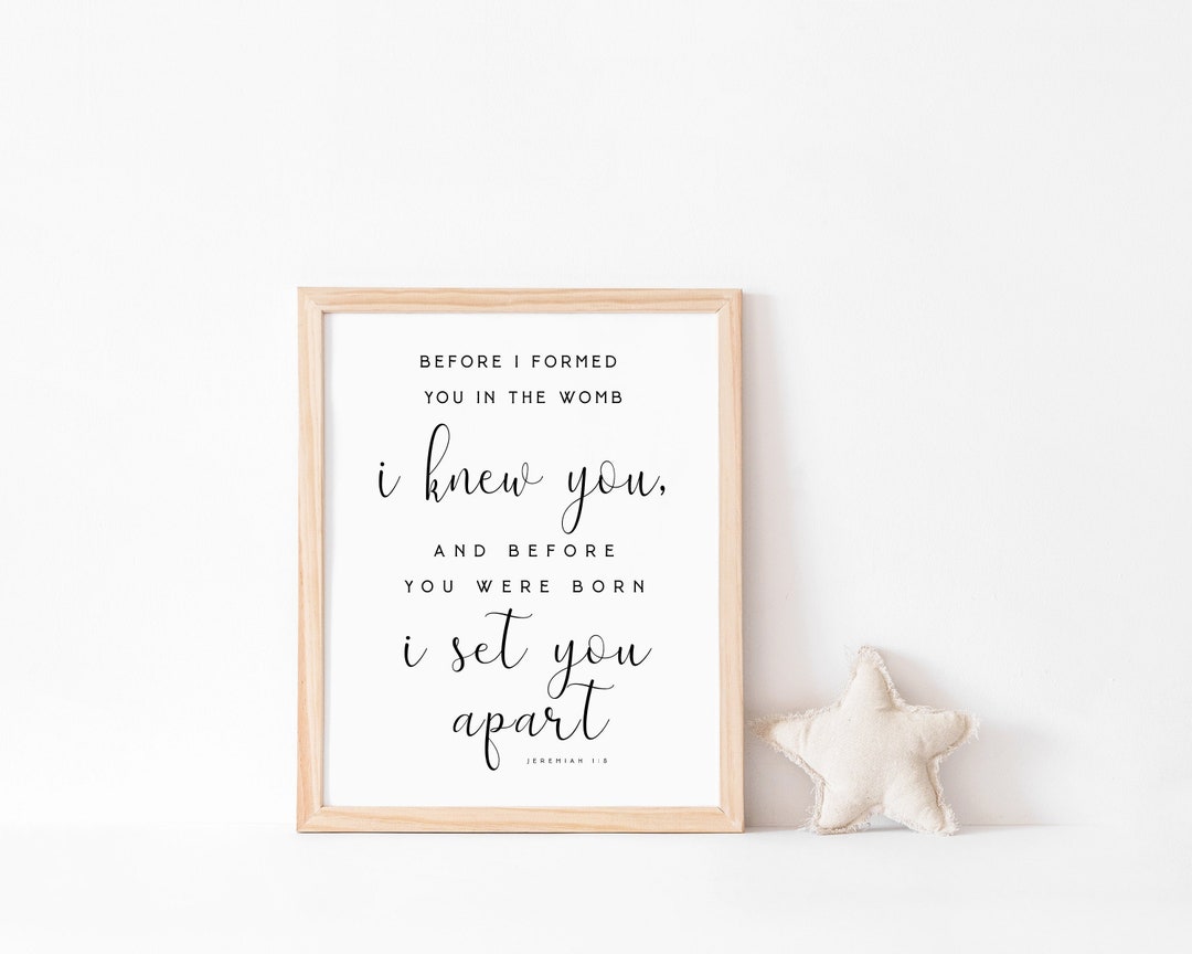 Jeremiah 1:5 Before I Formed You in the Womb Bible Verse Print Set ...