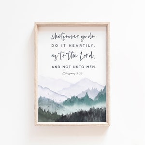 Colossians 3:23 Whatsoever Ye Do, Do It Heartily Bible Verse Wall Art ...