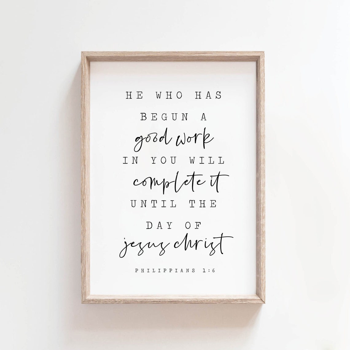 Philippians 1:6 He Who Began a Good Work Bible Verse Wall - Etsy