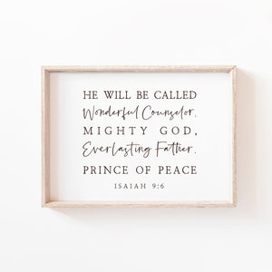 He Will Be Called Wonderful Counselor Printable Wall Art Isaiah 9:6 ...