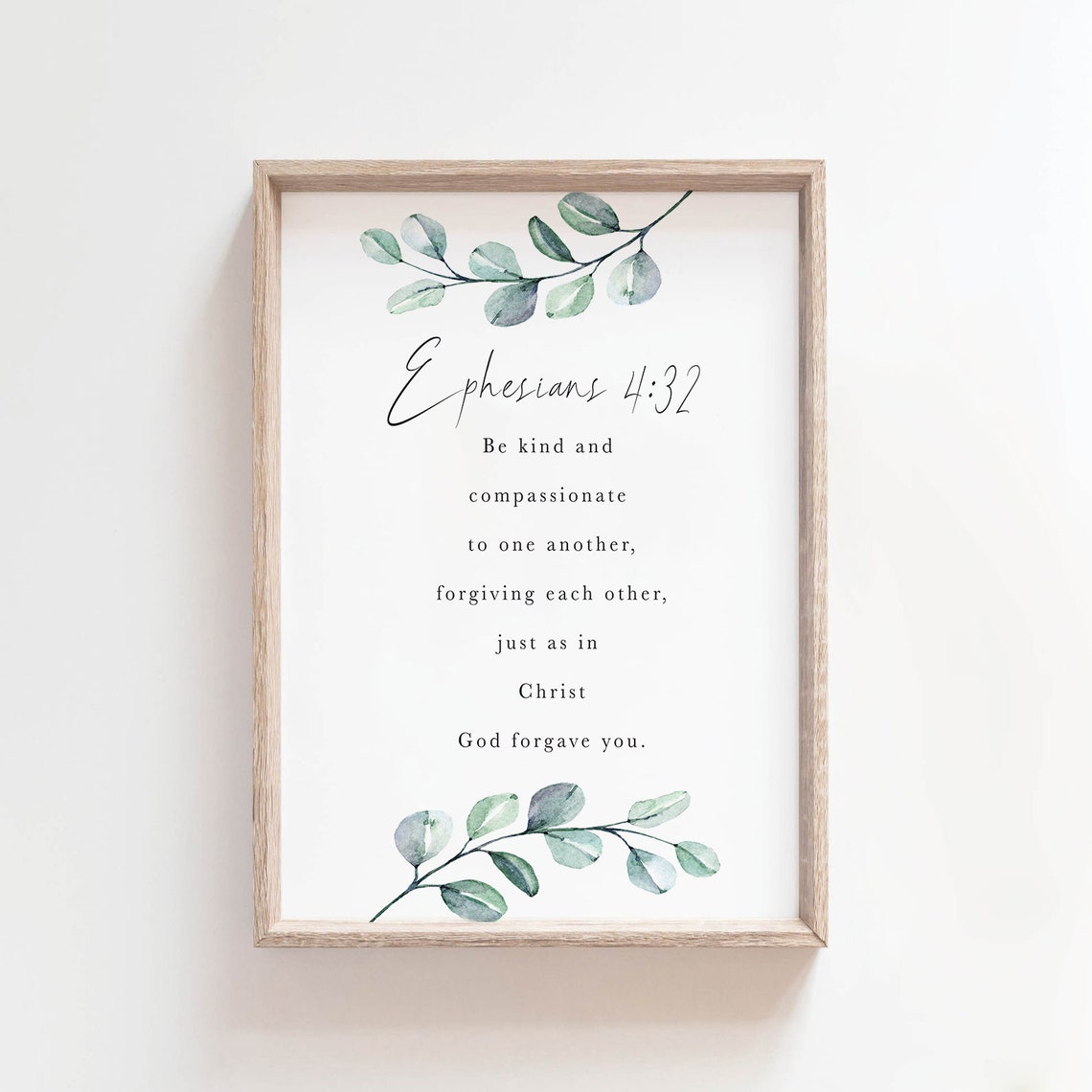 Be Kind and Compassionate Ephesians 4:32 Bible Verse Wall Art | Etsy