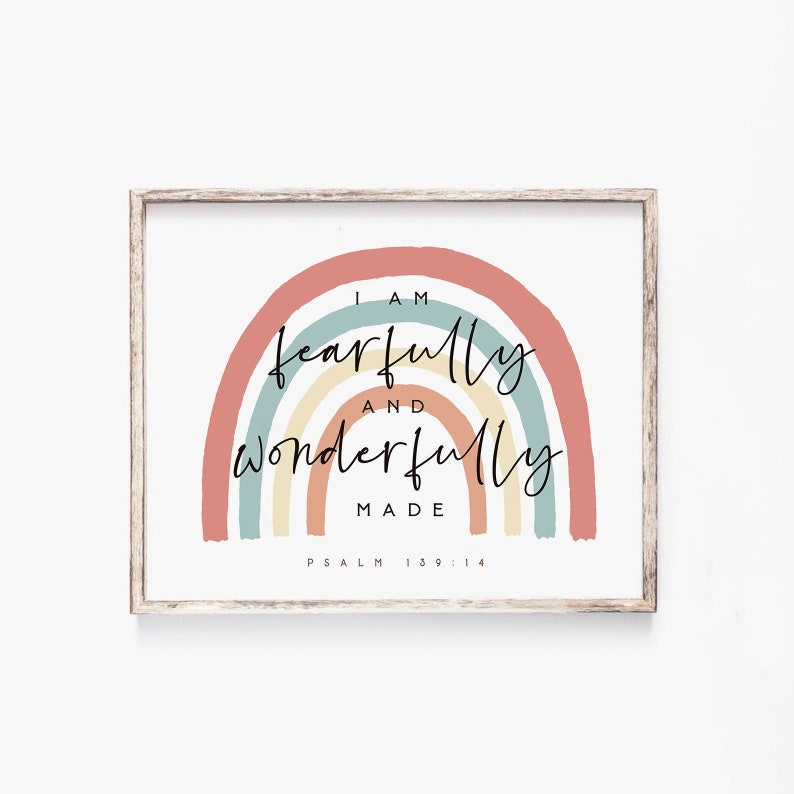 Psalm 139:14 I Am Fearfully and Wonderfully Made Bible Verse - Etsy