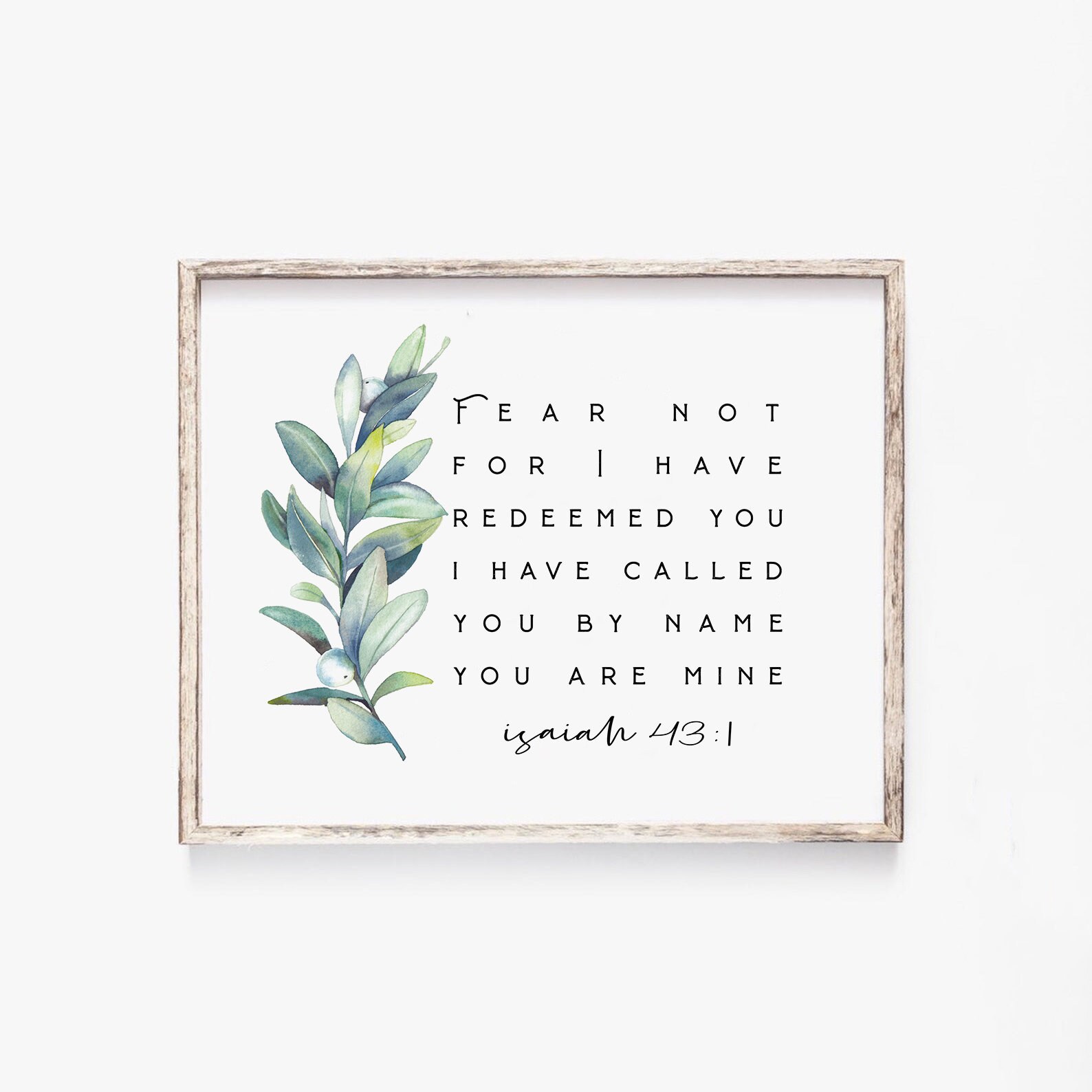 Isaiah 43:1 Fear Not I Have Redeemed You Nursery Bible Verse | Etsy