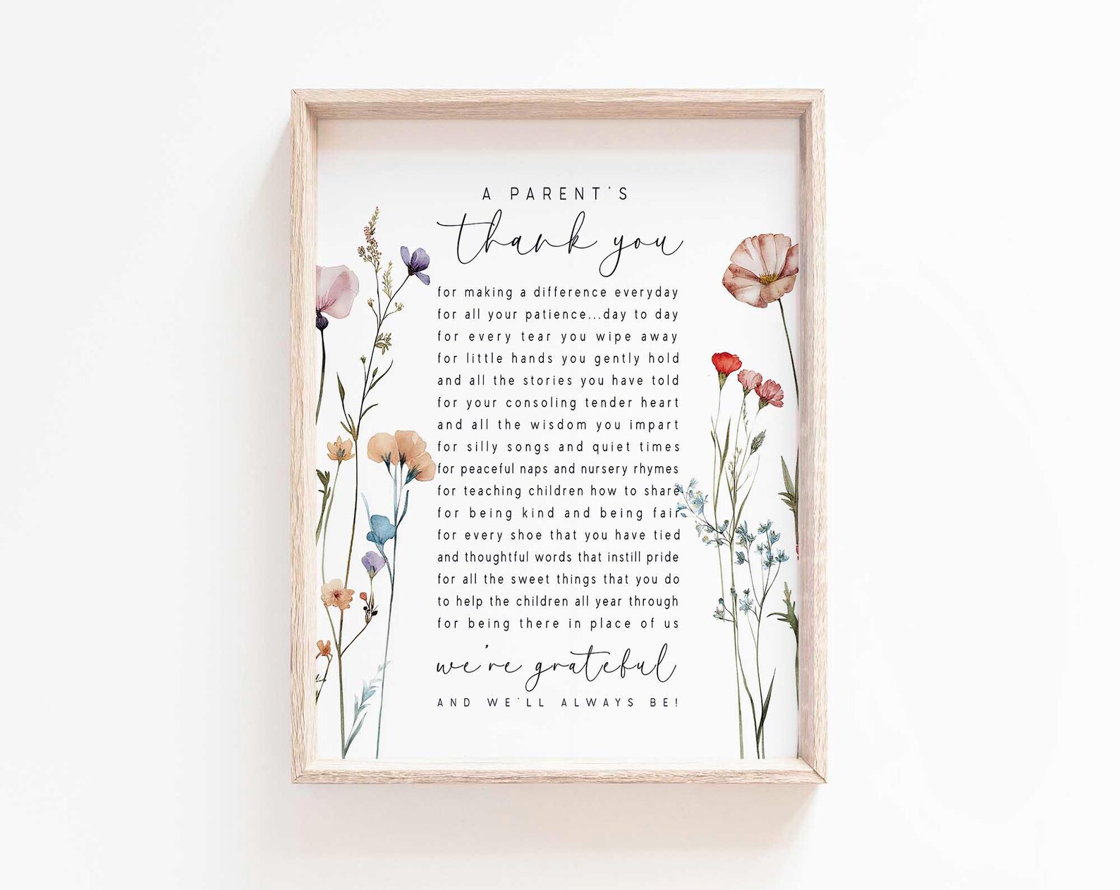 A Parents Thank You Printable Nursery Teachers Teaching Teacher's Day ...