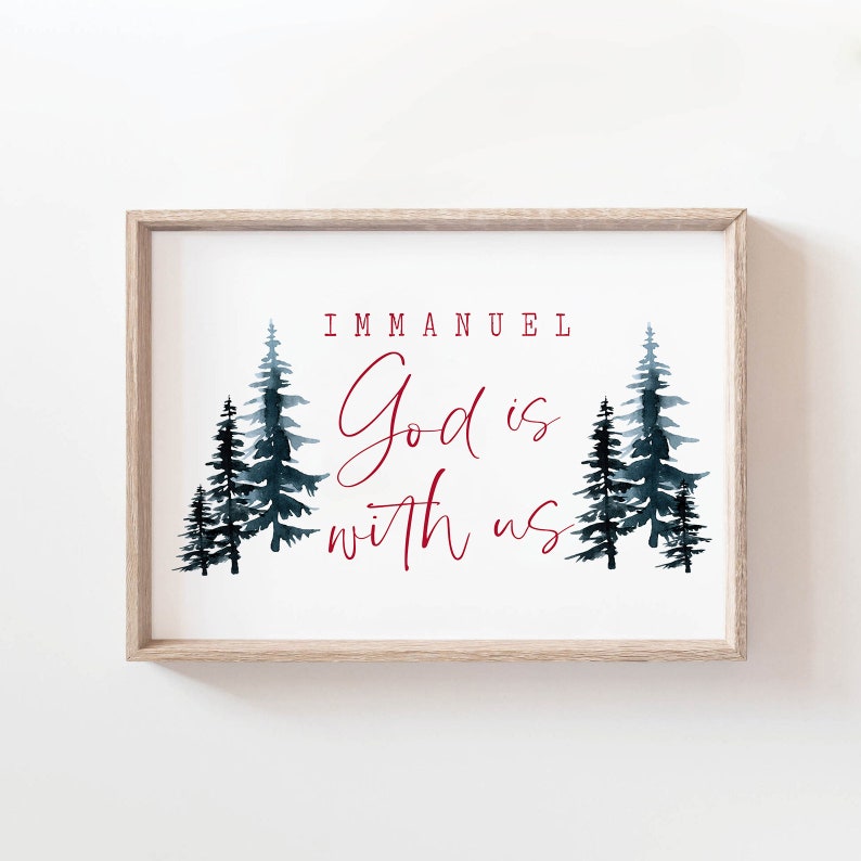 Immanuel God is With Us Matthew 1:23 Bible Verse Wall Art | Etsy