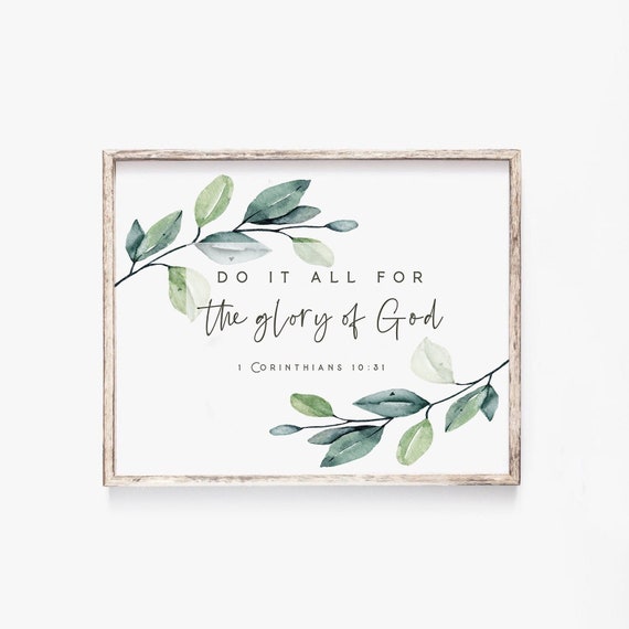 1 Corinthians 10:31 Whatever You Do Do It All for the Glory of - Etsy