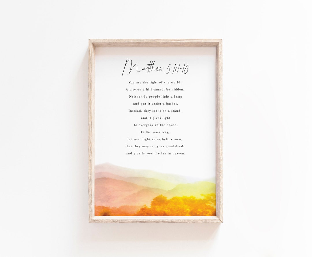 Matthew 5:14-16 You Are the Light of the World Salt and Light - Etsy
