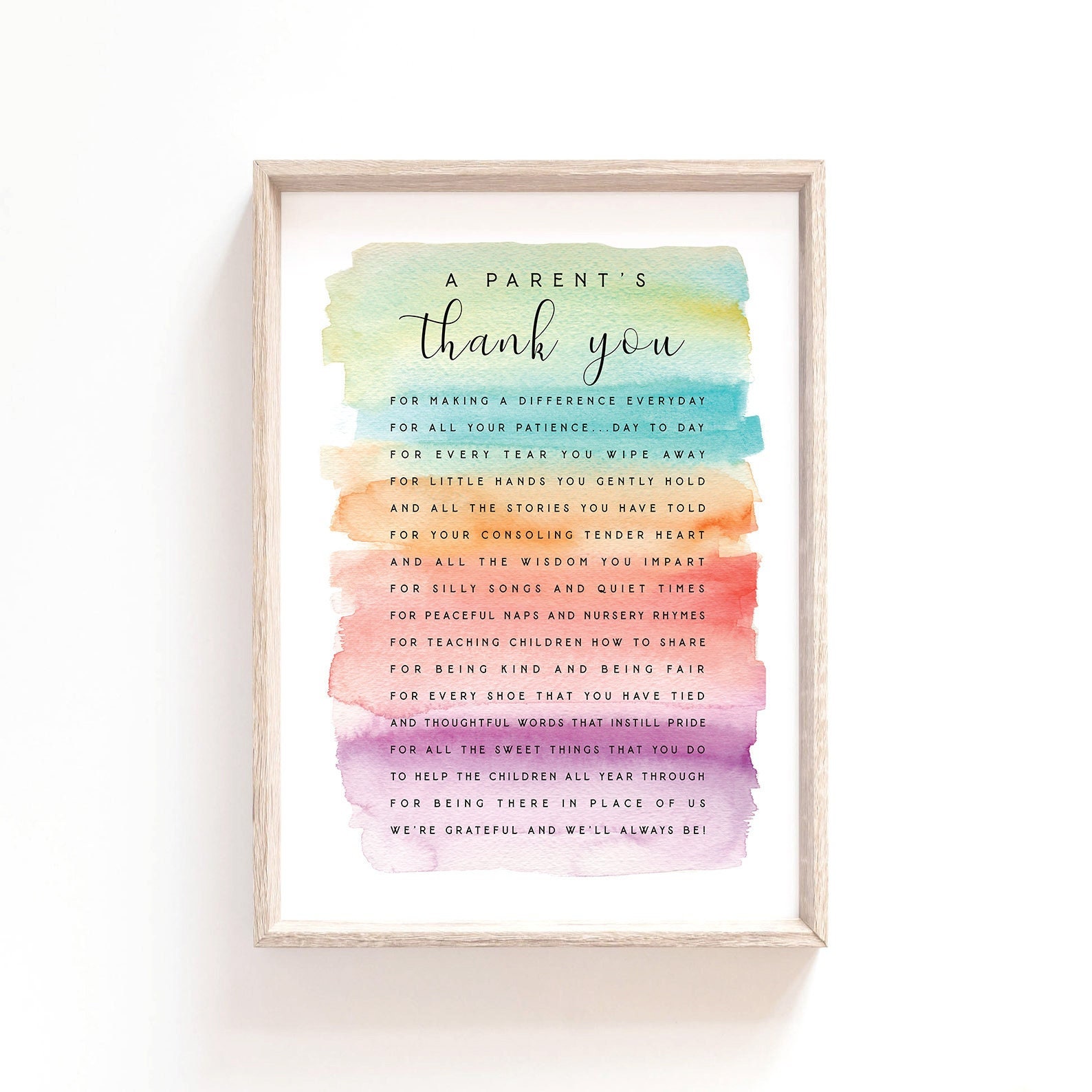 A Parents Thank You Printable Nursery Teachers Teaching Teacher's Day ...