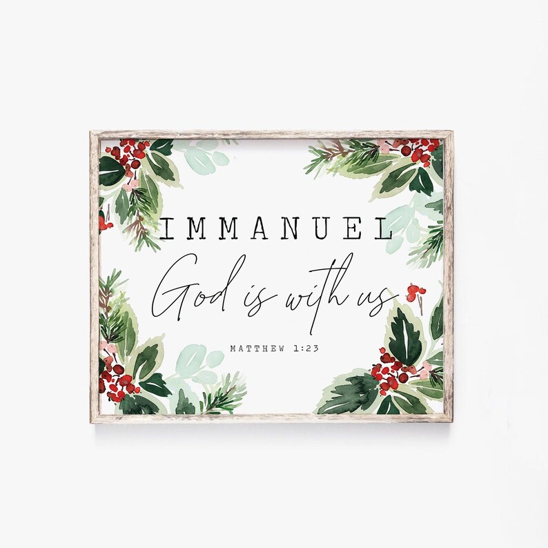 Immanuel God is With Us Matthew 1:23 Bible Verse Wall Art - Etsy