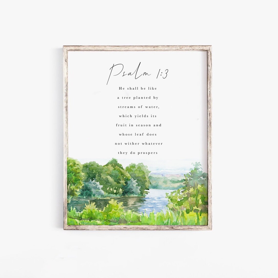 Psalm 1:3 He Shall Be Like a Tree Planted Blessed Man Bible - Etsy
