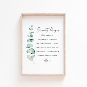 The Serenity Prayer Wall Art Christian Prayer Bible Verse Wall Art ...