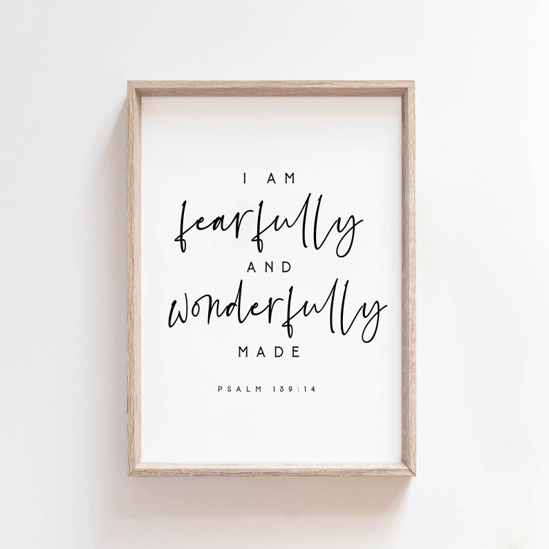 Psalm 139:13 I Am Fearfully and Wonderfully Made Bible Verse - Etsy