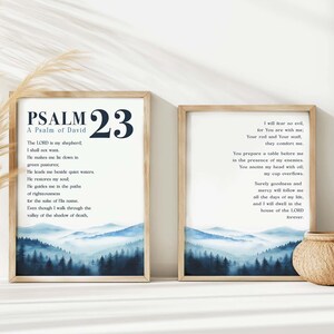 Psalm 23 the Lord is My Shepherd Set of 2 Bible Verse Wall Art Print ...