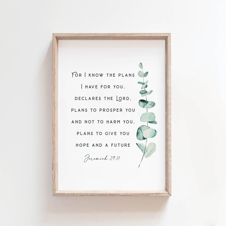 For I Know the Plans I Have for You Jeremiah 29:11 Bible Verse - Etsy