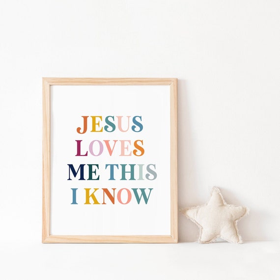 Jesus Loves Me This I Know Wall Art Print Gethsemane Scripture | Etsy
