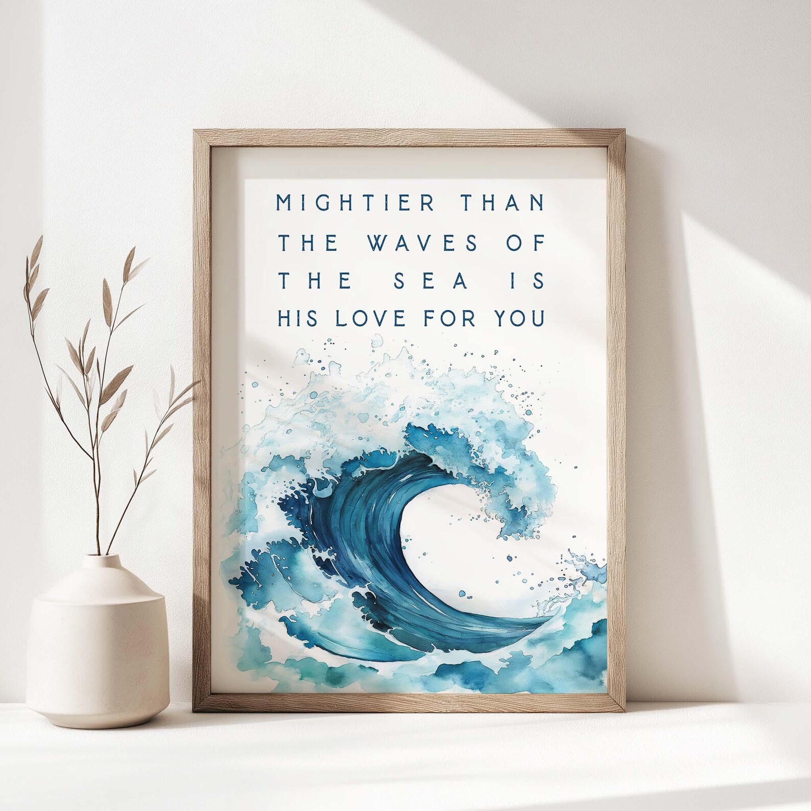 Mightier Than the Waves of the Sea Wall Art,beach House Sign Decor ...