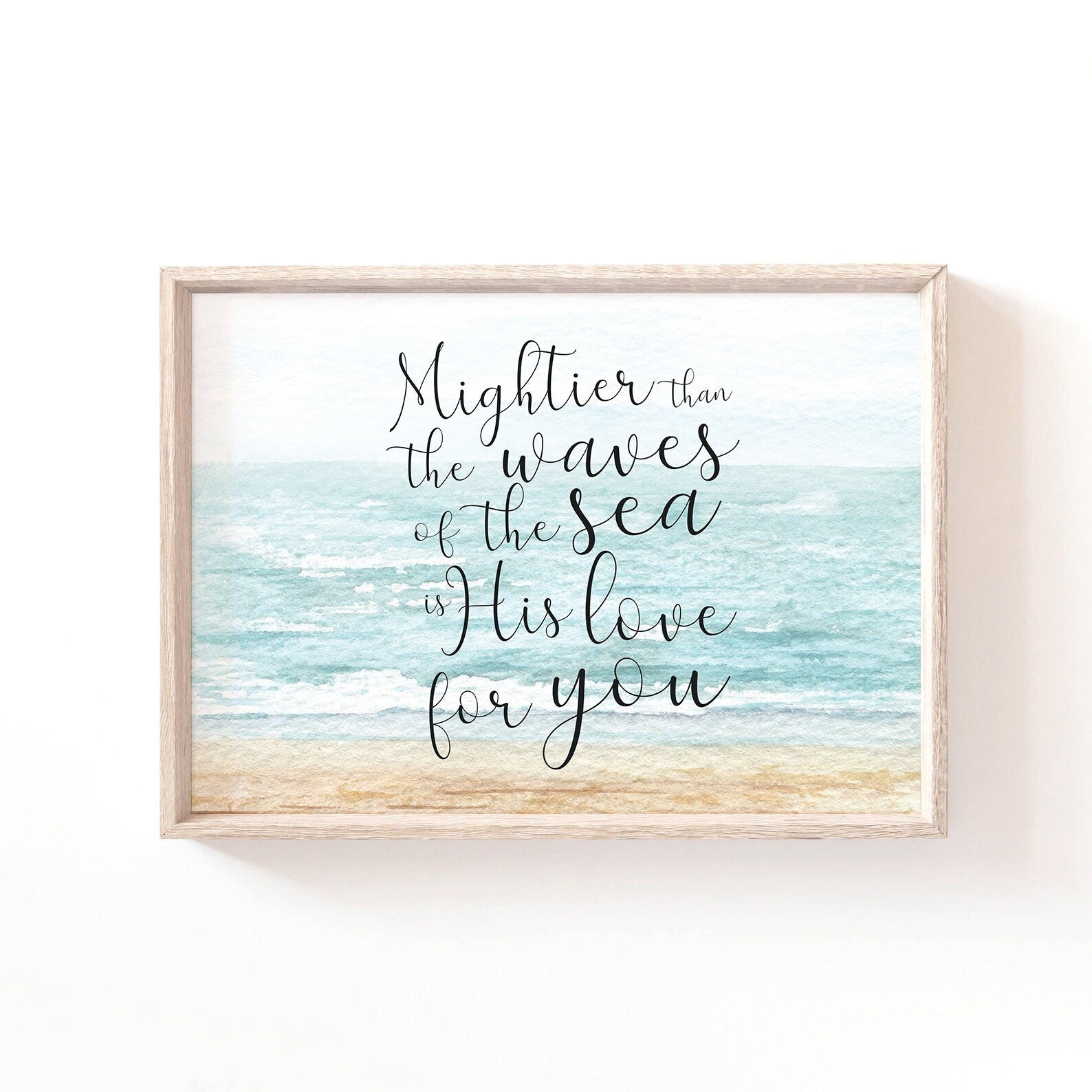 Mightier Than the Waves of the Sea Wall Art Beach House Sign Decor ...