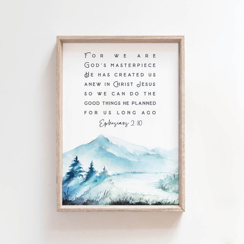 Bible Verse Printable Ephesians 2:10 God's Masterpiece - Etsy