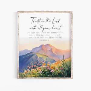 Proverbs 3:5 Trust in the Lord With All Your Heart Watercolor Bible ...