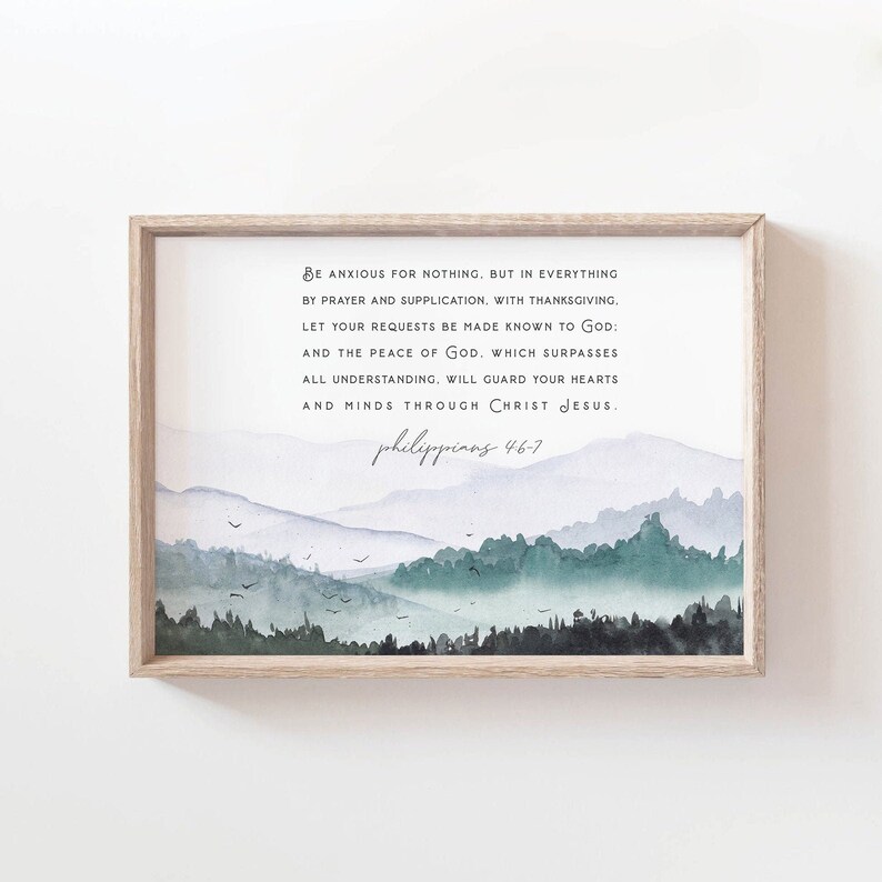 Philippians 4:6-7 Be Anxious for Nothing Do Not Be Anxious | Etsy
