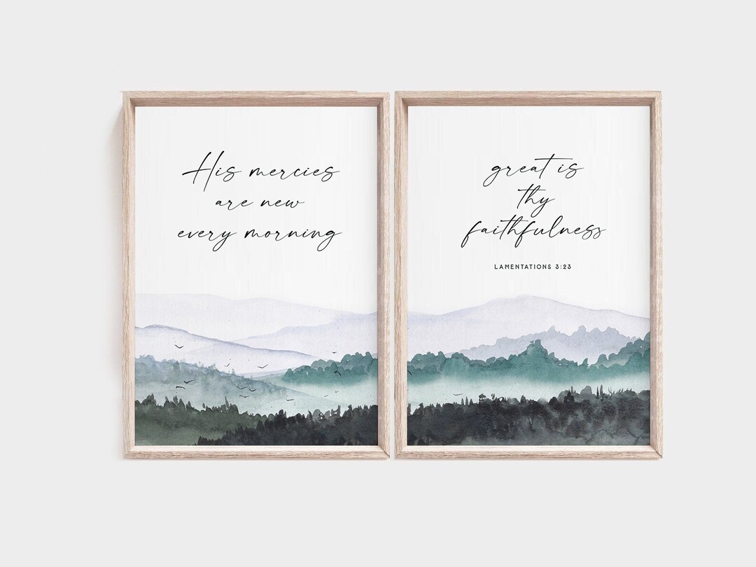 His Mercies Are New Every Morning Lamentations 3 23 Set of 2 Bible ...