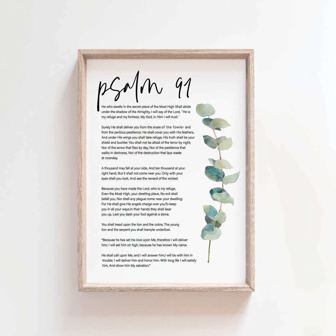 Psalm 91 Print Psalm Poster Psalm Wall Art Christian Gift - Etsy Canada
