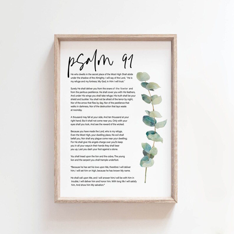 Psalm 91 Print Psalm Poster Psalm Wall Art Christian Gift - Etsy