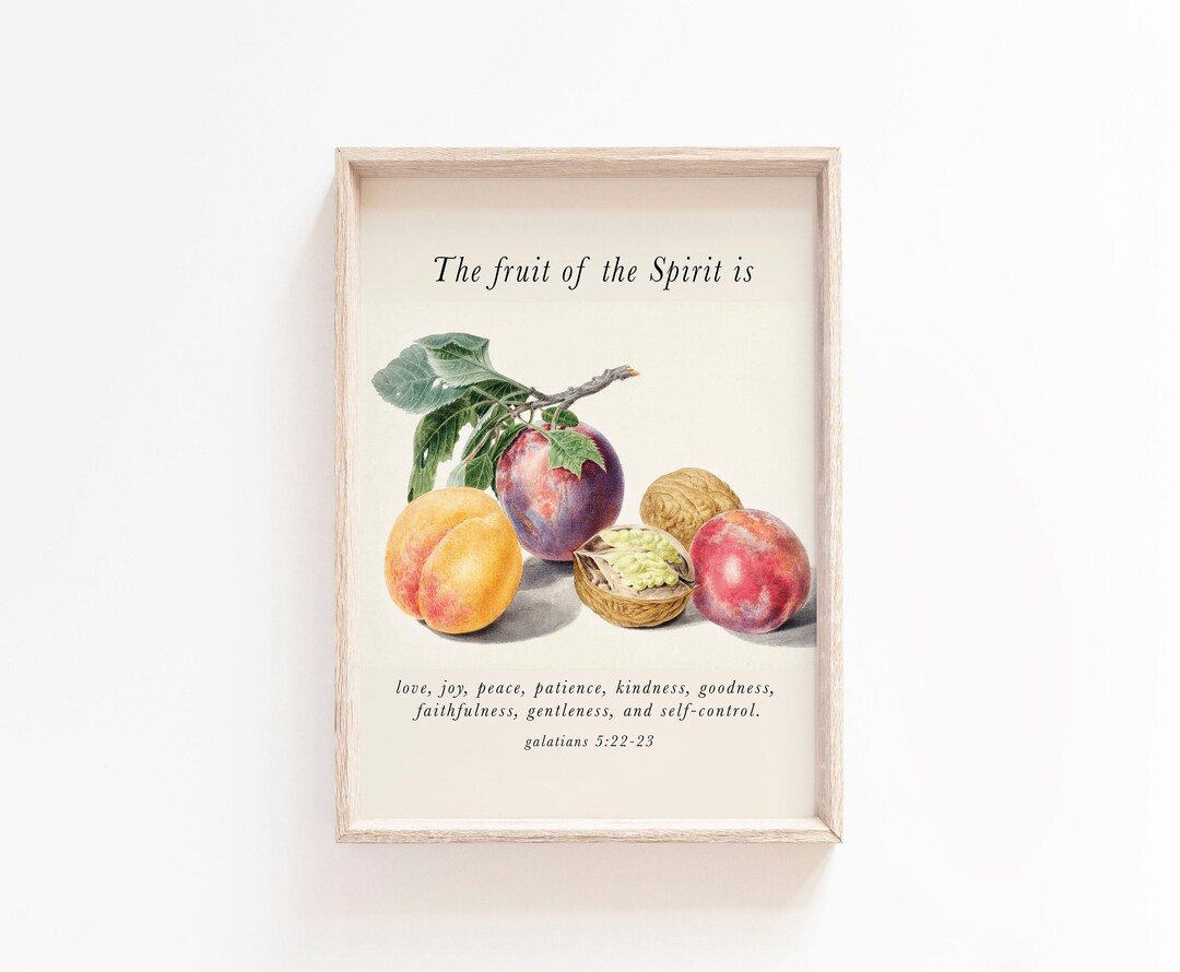 Fruit of the Spirit Wall Art Printable Sign Galatians 5:22 Bible Verse ...