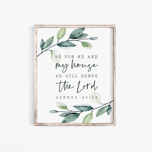 Joshua 24:15 We Will Serve the Lord Bible Verse Wall Art - Etsy