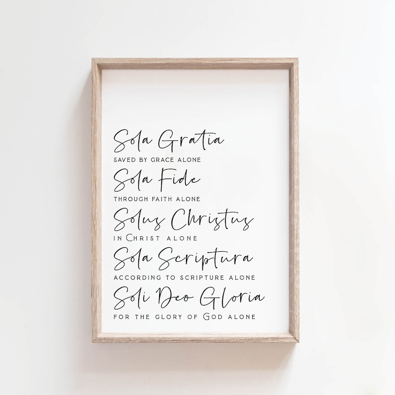The 5 Solas Print Five Solas Print Reformed Theology Print | Etsy