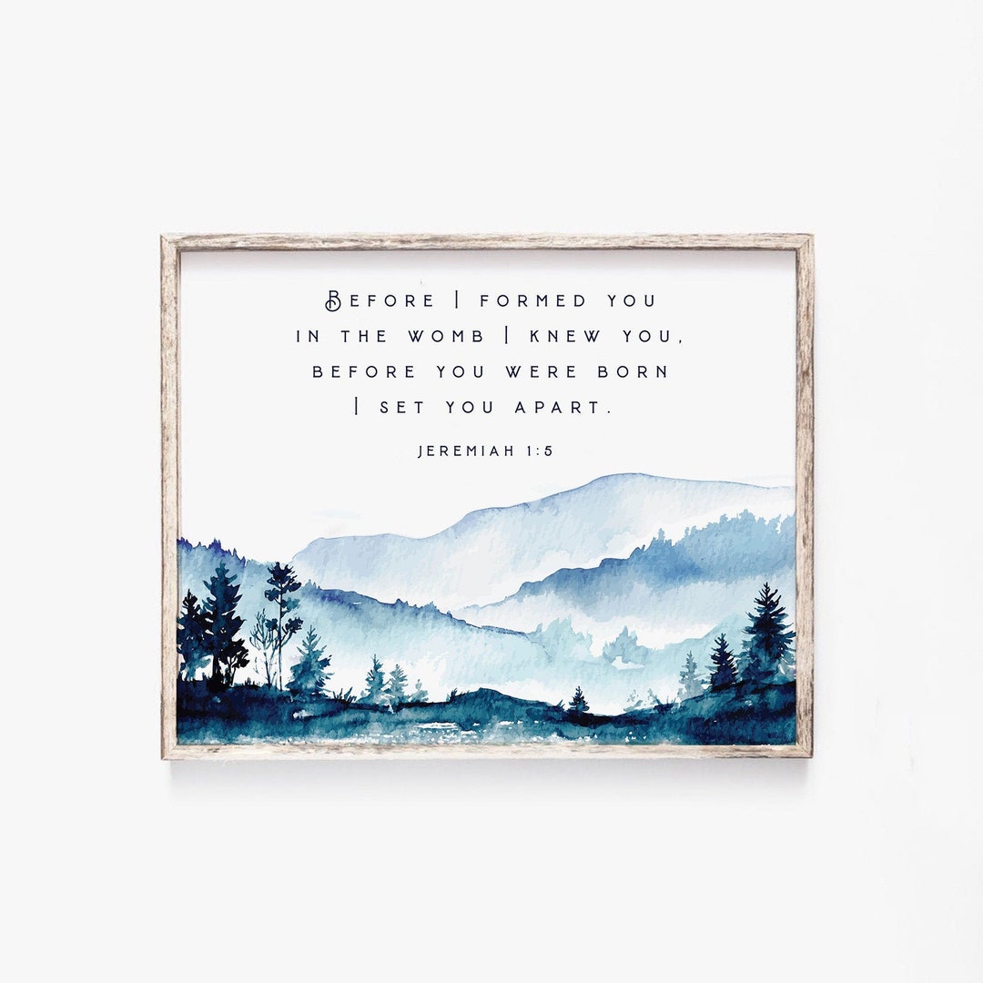 Jeremiah 1:5 Before I Formed You in the Womb Bible Verse Wall - Etsy